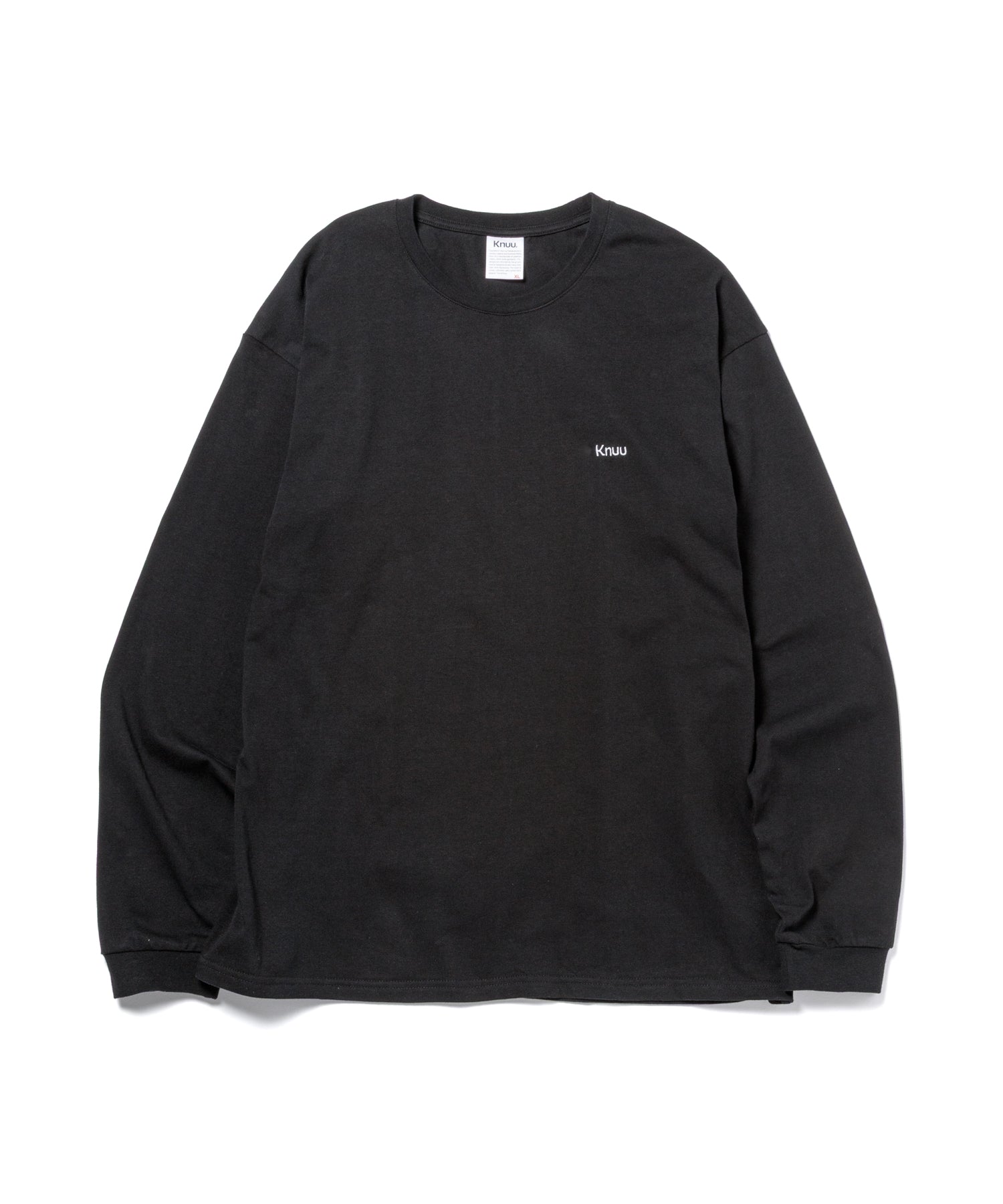 Small Logo Heavy Crewneck Long Sleeve T-Shirt / BLACK – Knuu